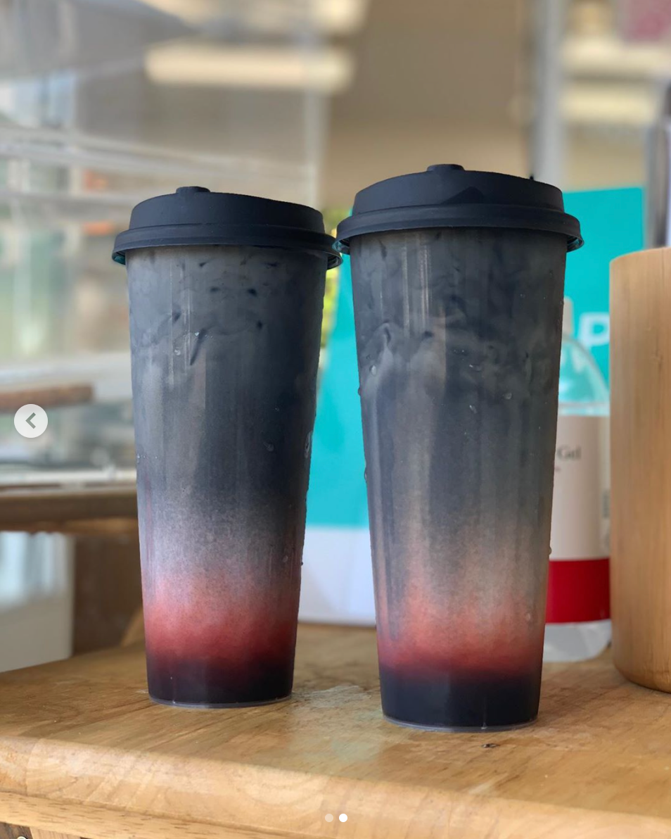 Red Velvet Charcoal Milk Tea | Jiaren Cafe: Coffee, Tea, Events